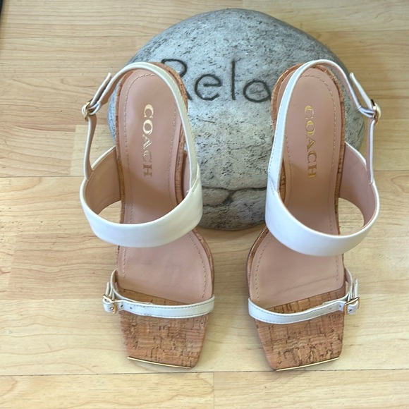 Coach | Shoes | Coach Kit Leather Sandal Chalk | Poshmark